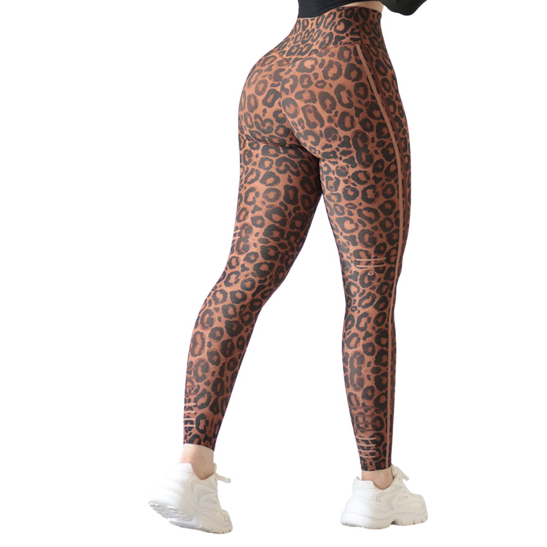 Leggings supplex stretch efecto push up, acabado liso leopardo Color c ...
